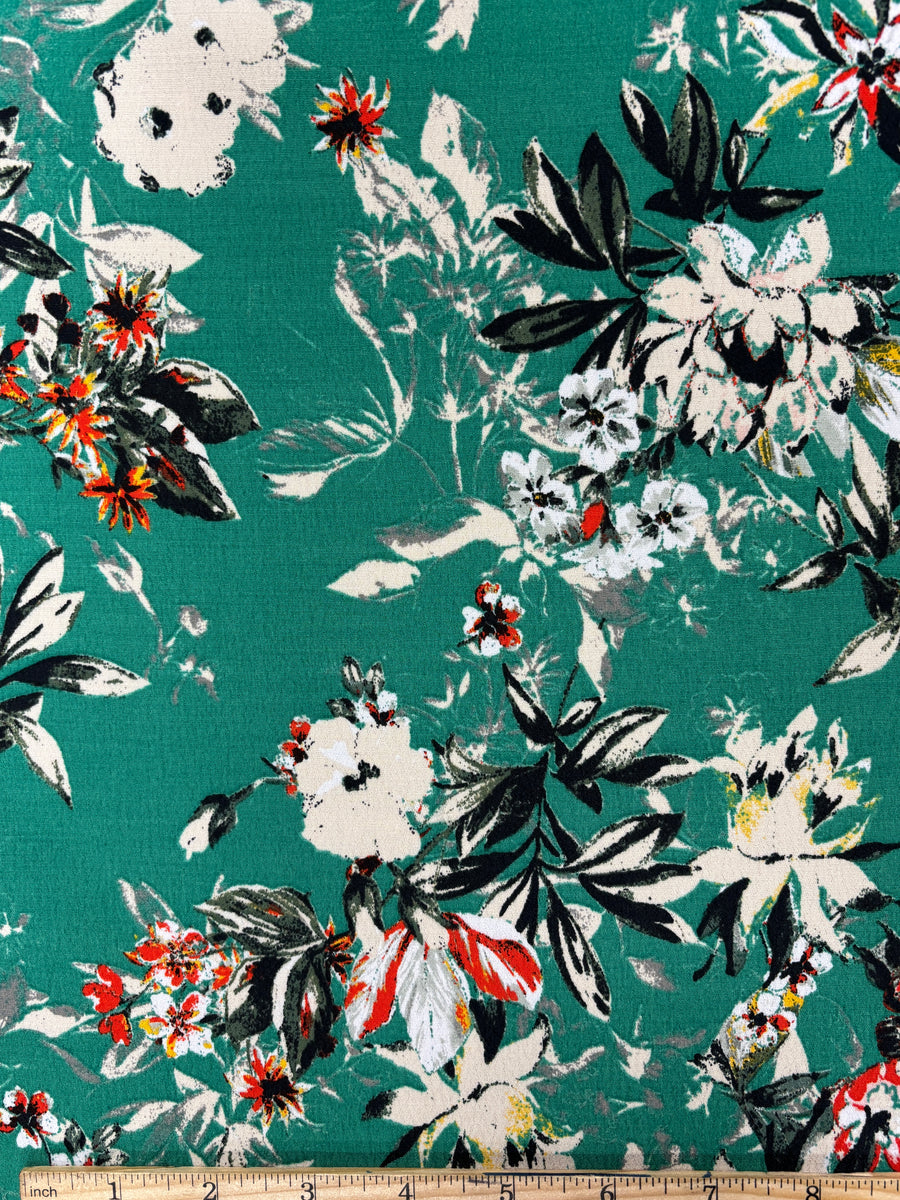 RV-9038W FLORAL PRINT VISCOSE CREPE. ITALY. – Elliott Berman Textiles